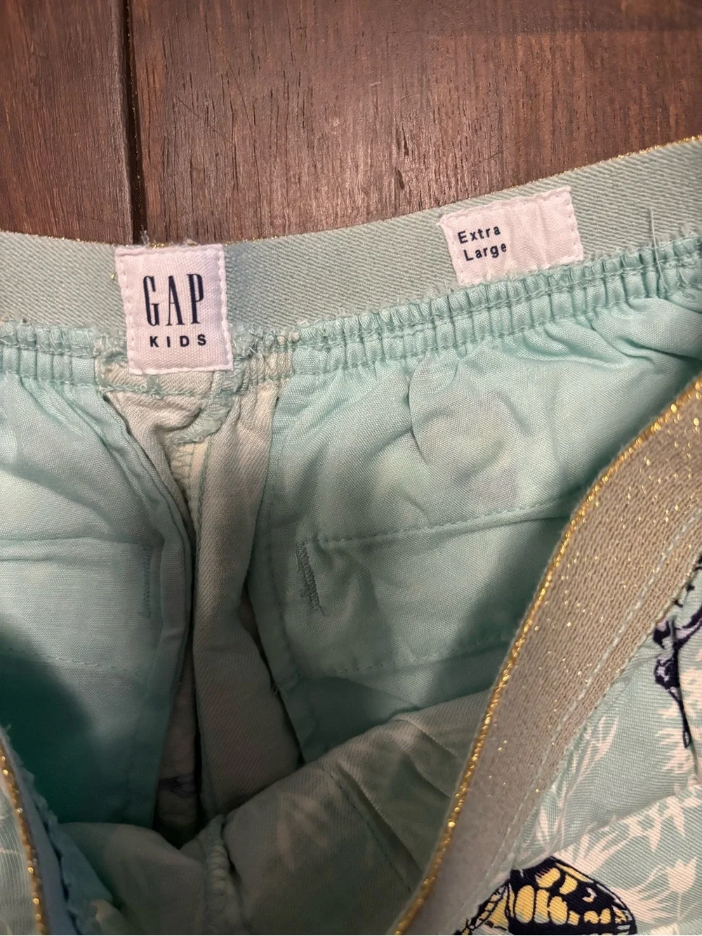 GAP | Bottoms | Gap Mint Blue Butterfly Print Shorts With Gold ...